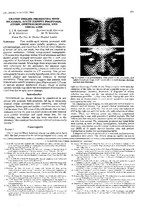 (PDF) GRAVES' DISEASE PRESENTING WITH BILATERAL ACUTE PAINFUL PROPTOSIS ...