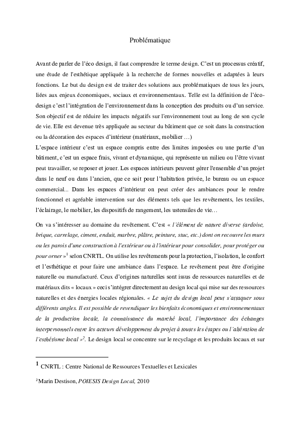 une problématique définition