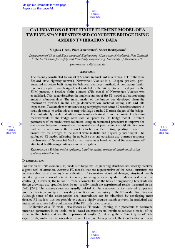 Pdf Calibration Of The Finite Element Model Of A Twelve Span