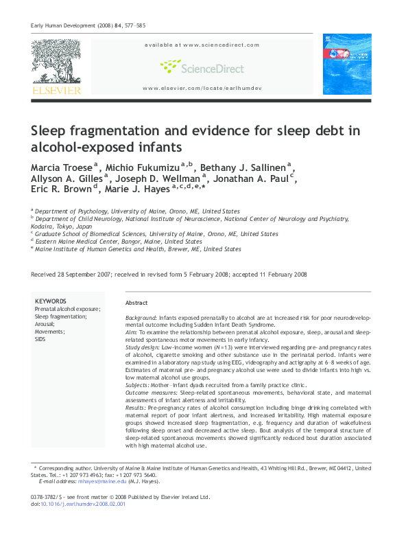 (PDF) Sleep fragmentation and evidence for sleep debt in alcohol ...