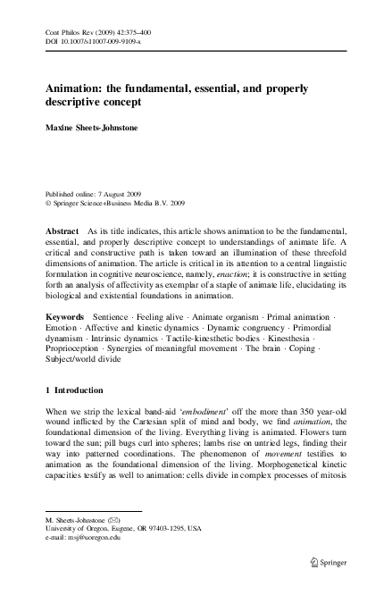 (PDF) Animation: the fundamental, essential, and properly descriptive ...