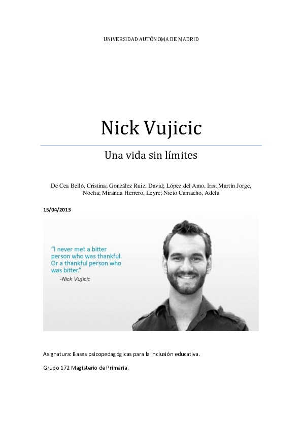 (PDF) Nick Vujicic