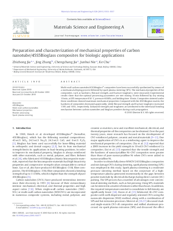 Preparation and characterization of mechanical properties of carbon ...