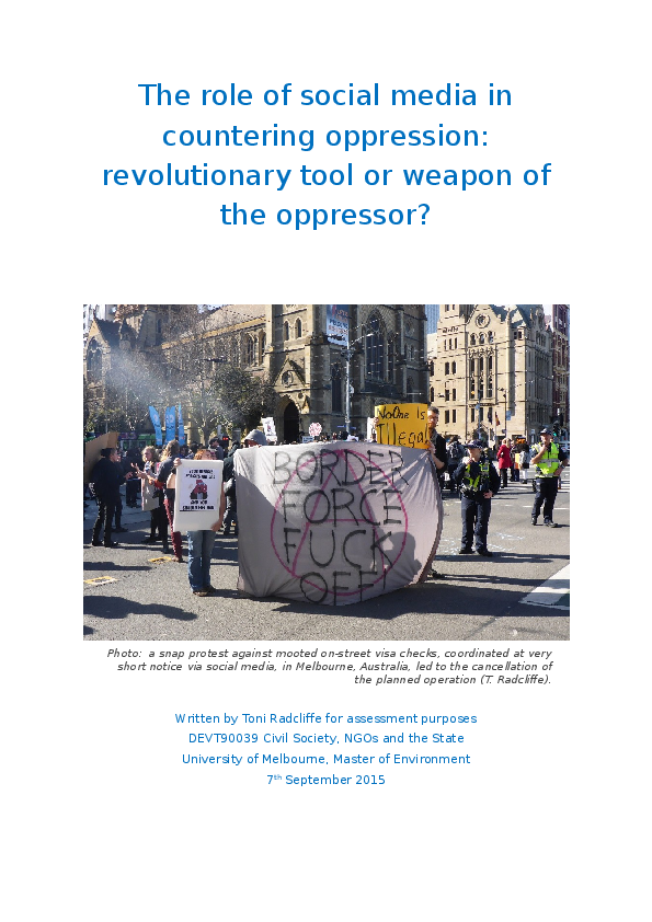 (DOC) The role of social media in countering oppression: revolutionary ...