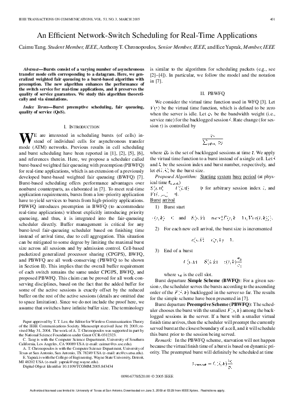 (PDF) An efficient network-switch scheduling for real-time applications ...