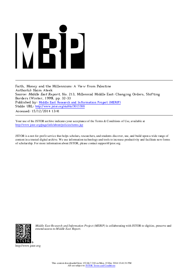 (PDF) A View from Palestine Dr. Naim Ateek in 1999 before the Second ...