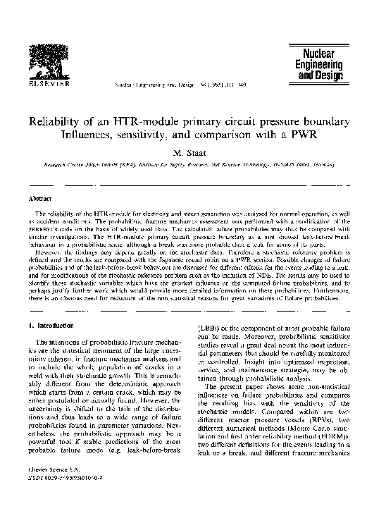 (PDF) Reliability of an HTR-module primary circuit pressure boundary ...