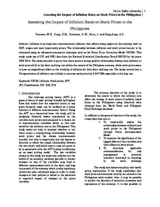 (PDF) Assessing the Impact of Inflation Rates on Stock Prices in the ...