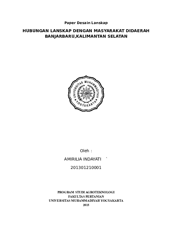 (DOC) Paper Desain Lanskap
