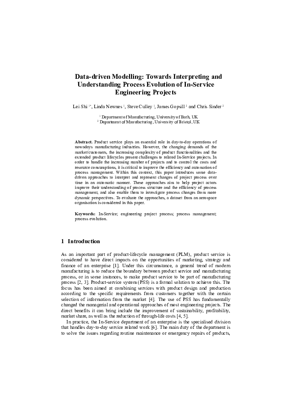 (PDF) Data-driven Modelling: Towards Interpreting and Understanding Process Evolution of In ...