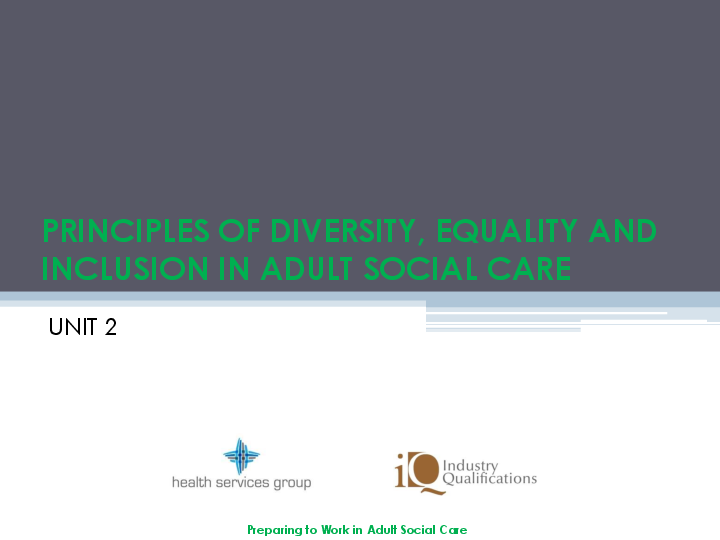 (PDF) Unit 02 Principles of diversity equality and inclusion powerpoint