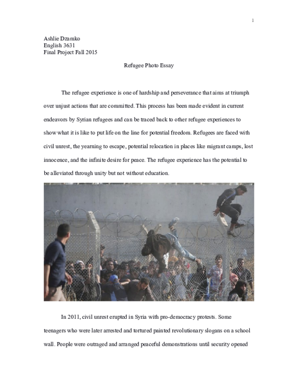 (DOC) A Photo Essay of the Refugee Experience: Syrian Crisis