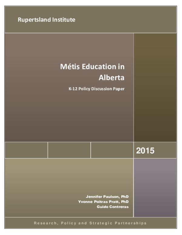 (PDF) Metis Education in Alberta