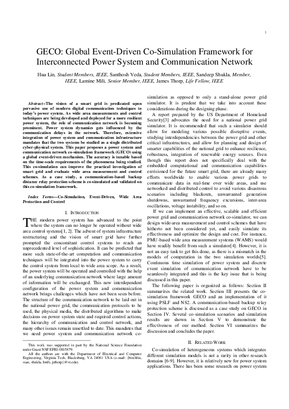 GECO: Global Event-Driven Co-Simulation Framework for Interconnected ...