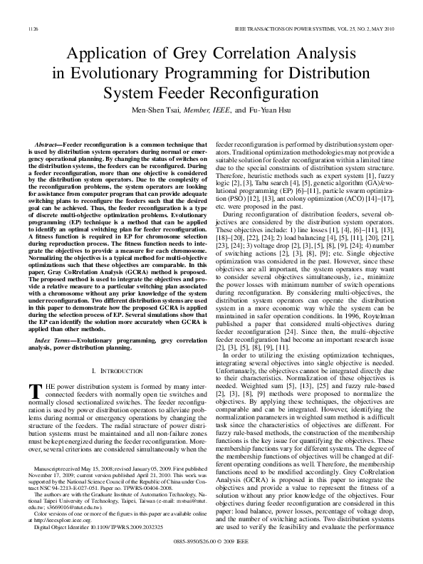 (PDF) Application of Grey Correlation Analysis in Evolutionary ...