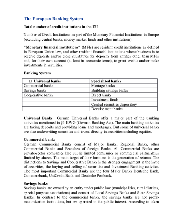 (DOC) The European Banking System