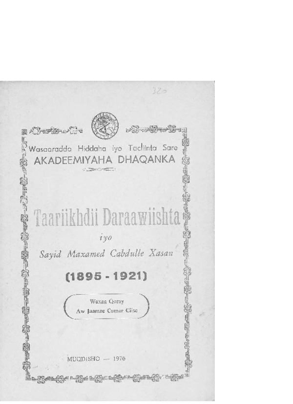 (PDF) Taariikhdii Daraawiishta iyo Sayid Maxamed Cabdille Xassan