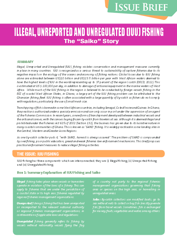 (PDF) Illegal, Unreported and Unregulated (IUU) Fishing: The "saiko" Story