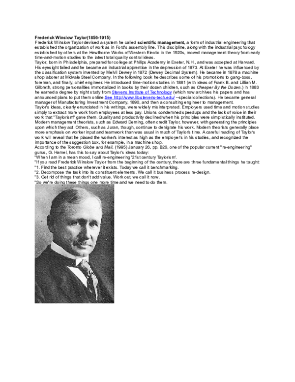(DOC) Frederick Winslow Taylor