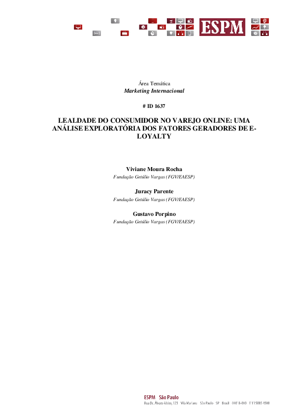 (PDF) LEALDADE DO CONSUMIDOR NO VAREJO ONLINE: UMA ANÁLISE EXPLORATÓRIA ...
