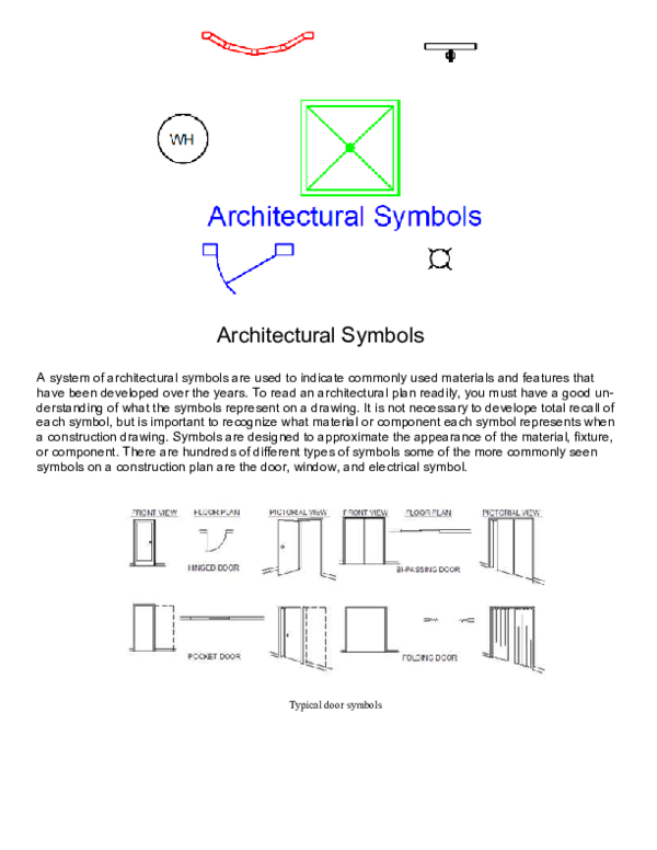 (PDF) Symbols for floor planning in architecture