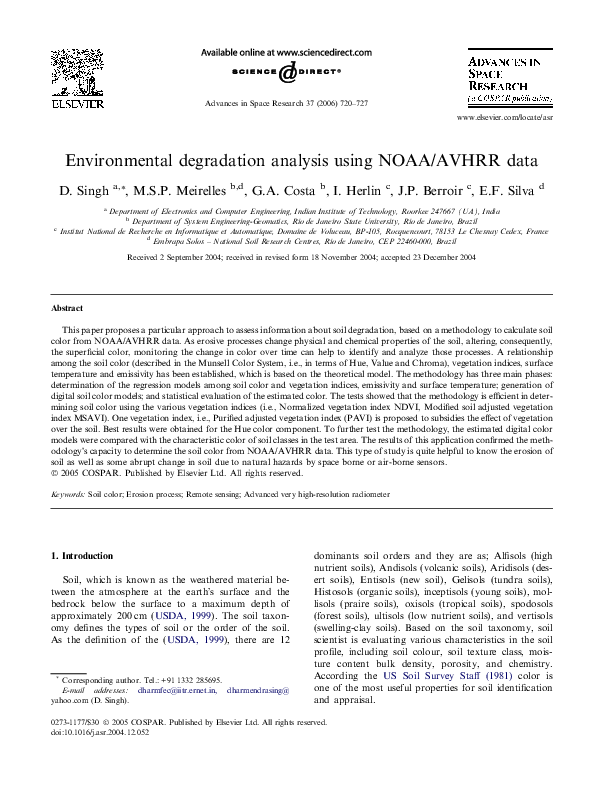 (PDF) Environmental degradation analysis using NOAA/AVHRR data (PDF) Environmental degradation analysis using NOAA/AVHRR data