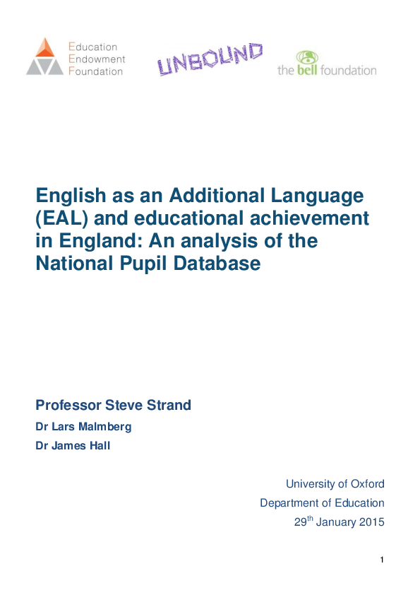 (PDF) English as an Additional Language (EAL) and educational ...
