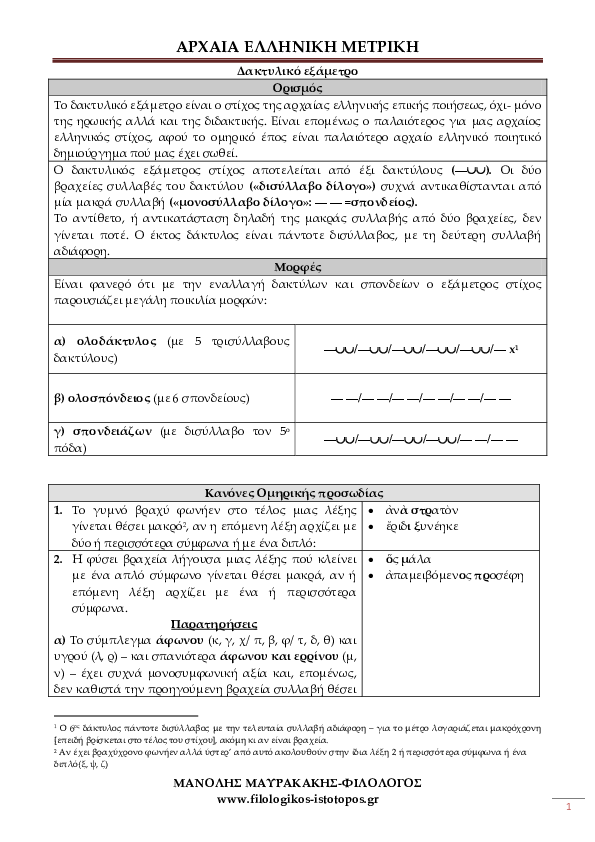 (PDF) ΑΡΧΑΙΑ ΕΛΛΗΝΙΚΗ ΜΕΤΡΙΚΗ