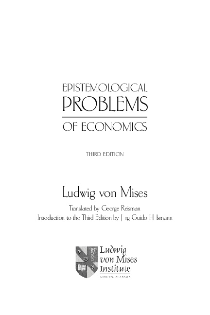 (PDF) Epistemological Problems of Economics