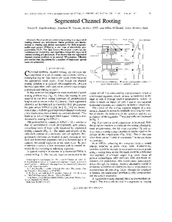 (PDF) Segmented channel routing