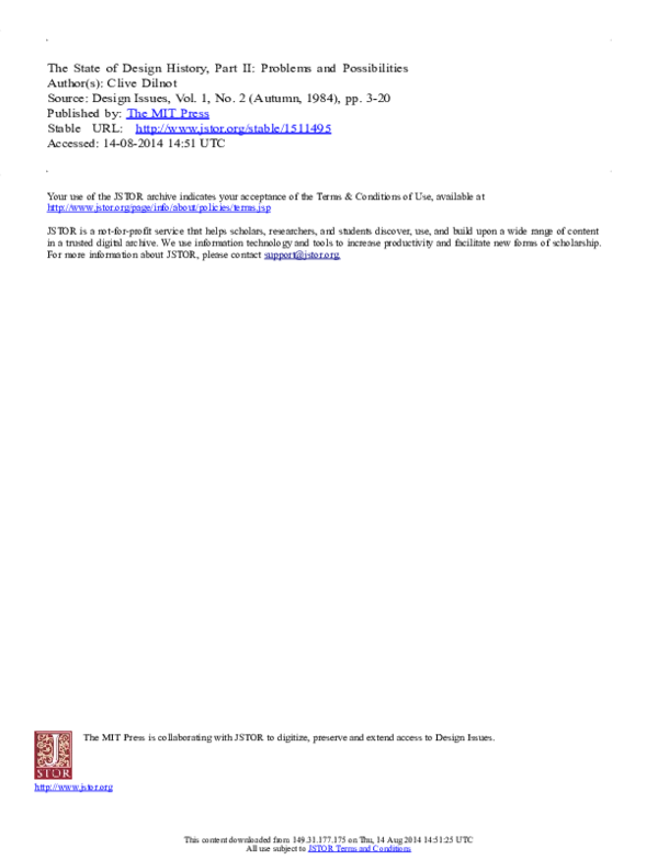 (DOC) The State of Design History, Part II: Problems and Possibilities
