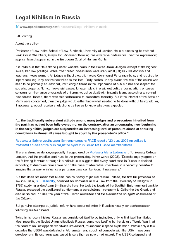 (PDF) Legal Nihilism in Russia