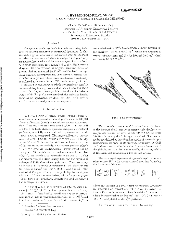 (PDF) A hybrid formulation of a component mode synthesis method