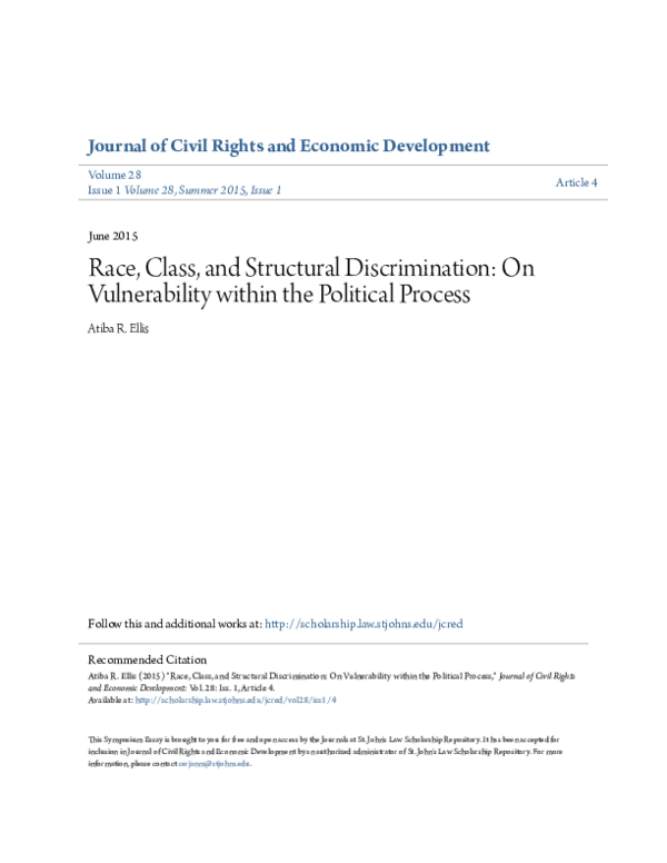 (PDF) Race, Class, and Structural Discrimination: On Vulnerability ...