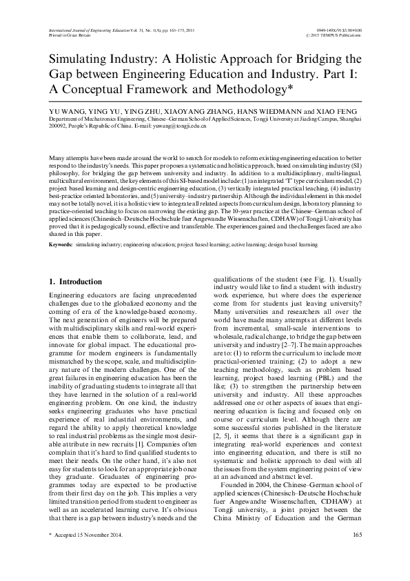 (PDF) Simulating Industry: A Holistic Approach for Bridging the Gap between Engineering ...