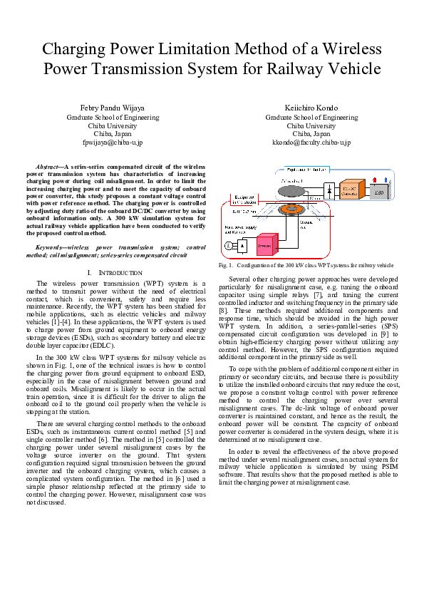 (PDF) Charging Power Limitation Method of a WPT System for Railway Vehicle