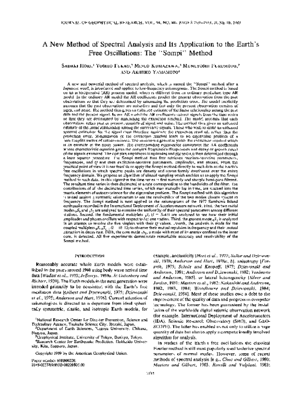 (PDF) A new method of spectral analysis and its application to the ...