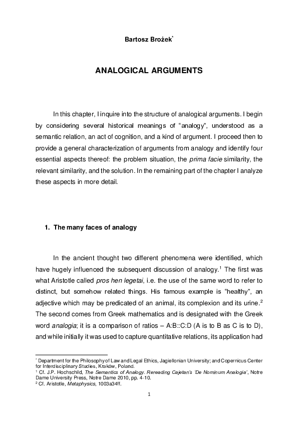 (PDF) Analogical Arguments