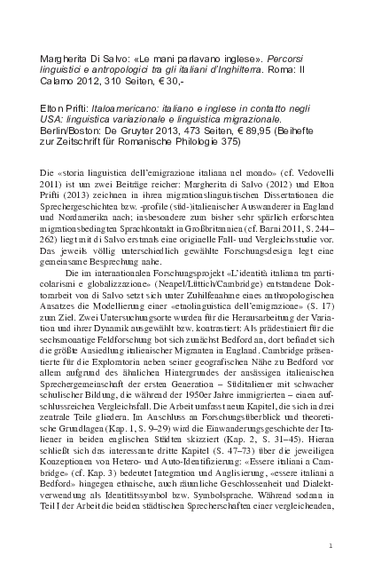 (PDF) Tina Ambrosch-Baroua: Doppelrezension von Margherita di Salvo ...