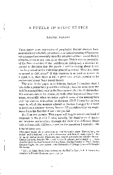 (PDF) A Puzzle in Stoic Ethics