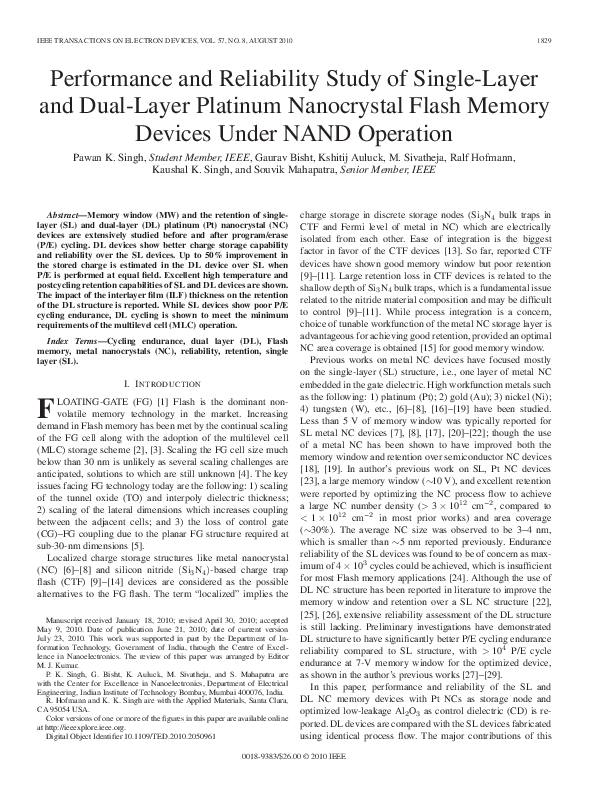 (PDF) Performance and Reliability Study of Single-Layer and Dual-Layer Platinum Nanocrystal ...