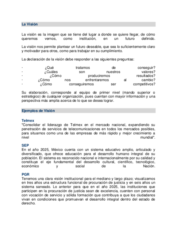 (PDF) Mision Vision y objetivos