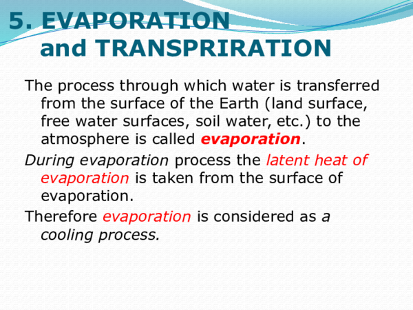 (PPT) 5-Evaporation and Transpiration