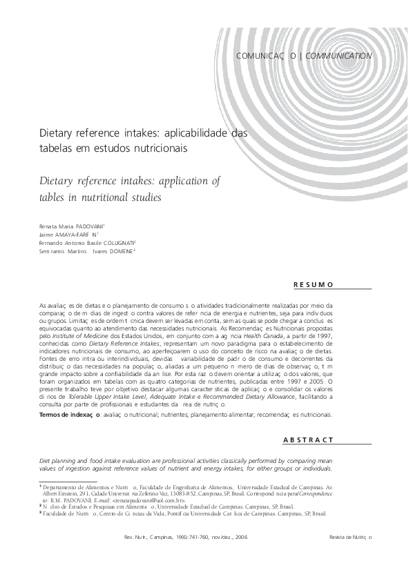 (PDF) Tabela DRI