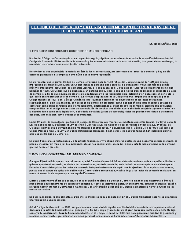 (DOC) EL CODIGO DE COMERCIO Y LA LEGISLACION MERCANTIL