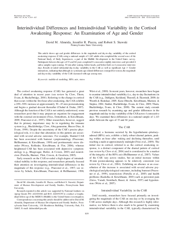 (PDF) Interindividual differences and intraindividual variability in ...