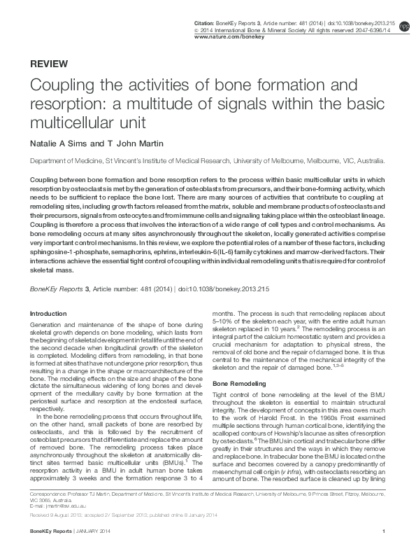 (PDF) Coupling the activities of bone formation and resorption: a ...