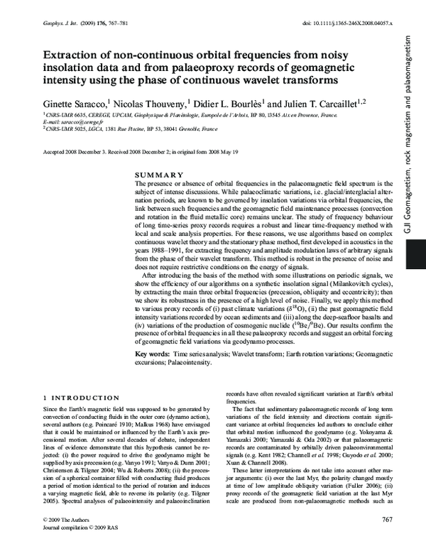 (PDF) Extraction of non-continuous orbital frequencies from noisy insolation data and from ...
