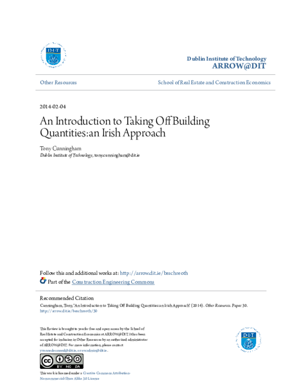(PDF) An Introduction to Taking Off Building Quantities:an Irish Approach