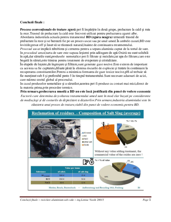 (PDF) Concluzii finale – reciclare aluminium salt cake – ing.Leniuc ...